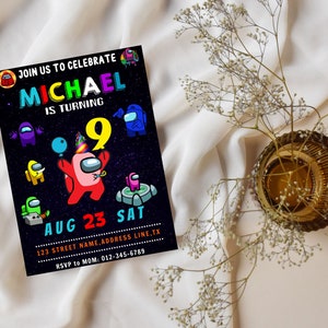 Among Us Birthday Invitation | Editable Among Us Party Invite | Digital ...