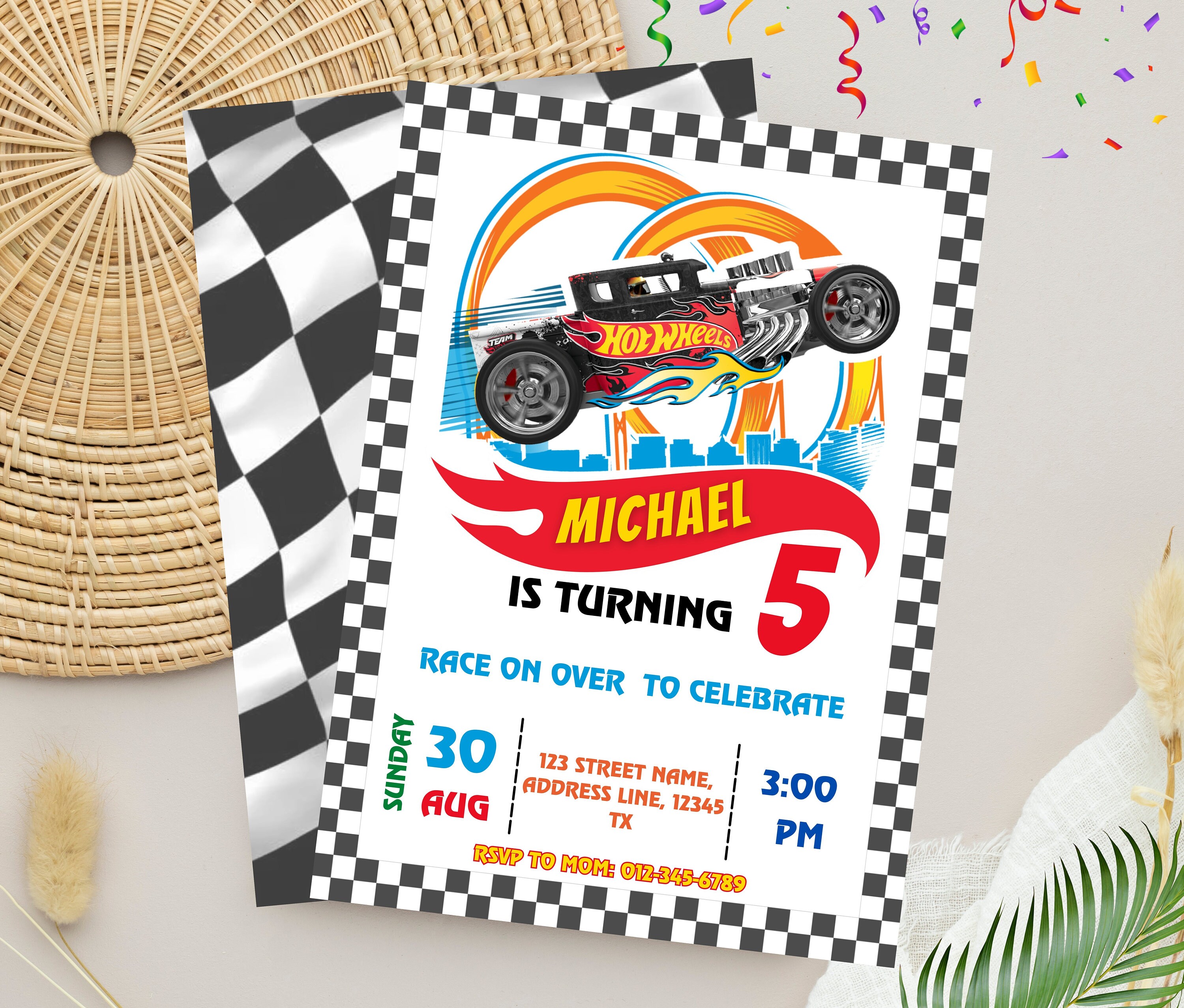 Hot Wheels Invitation Template