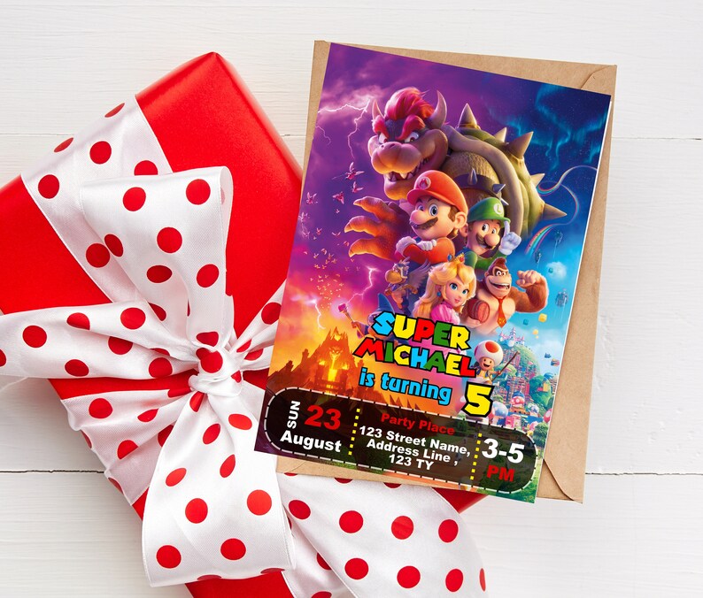 Super Mario Birthday Invitation Mario Birthday Party Invite - Etsy