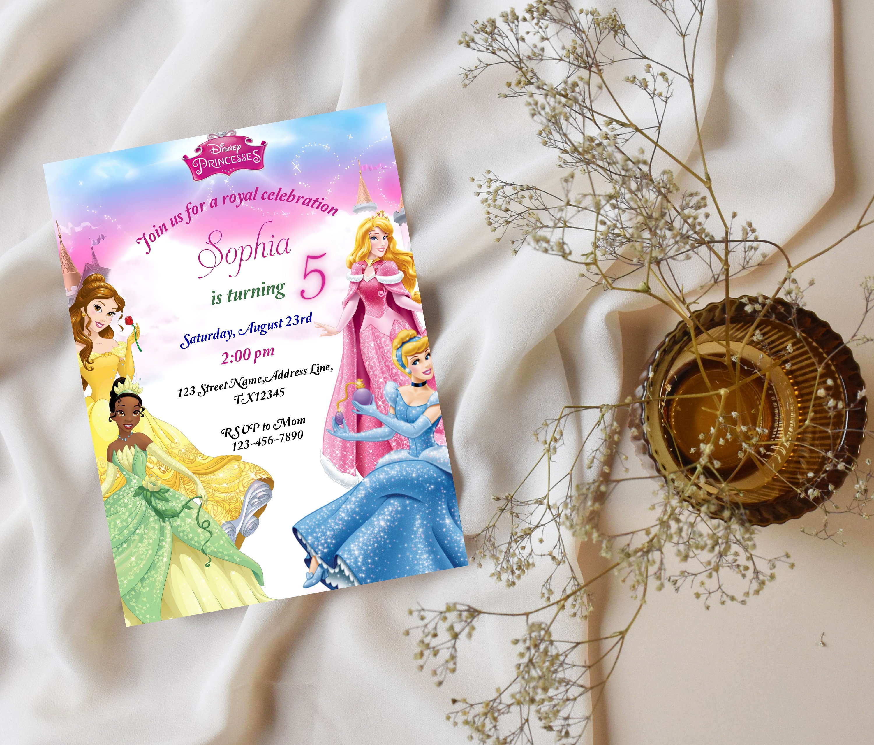 Princess Birthday Invitation Royal Girl Celebration Invite - Etsy