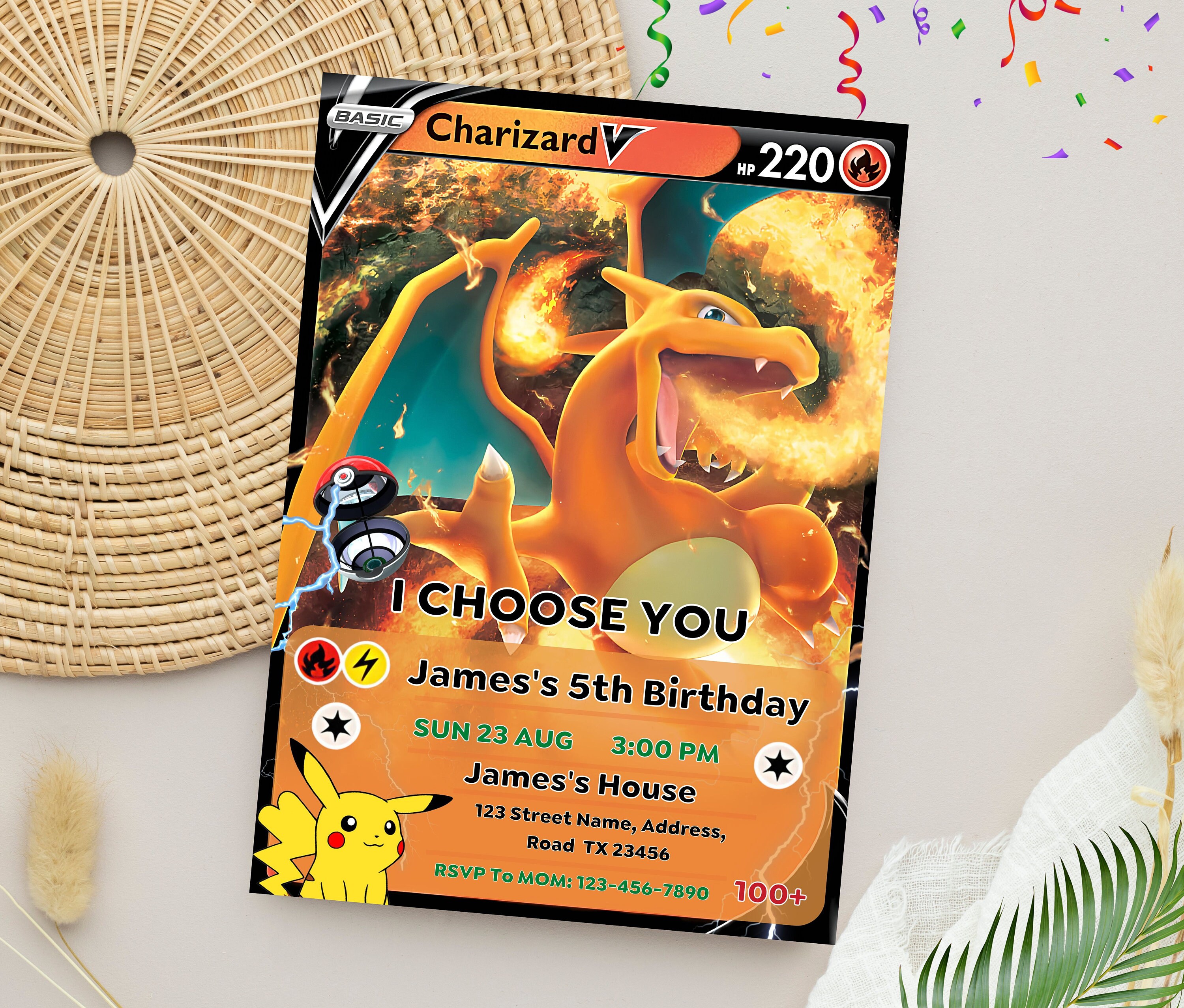 Pokemon Birthday Invitation Pokemon Card Birthday Party - Etsy Australia