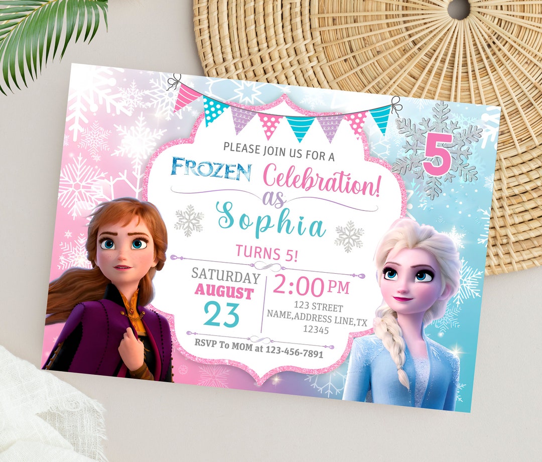 Editable Frozen Birthday Party Invite | Frozen Birthday Invitation ...