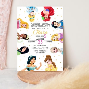 Princess Invitation | Editable Princess Birthday Party Invite | Digital ...