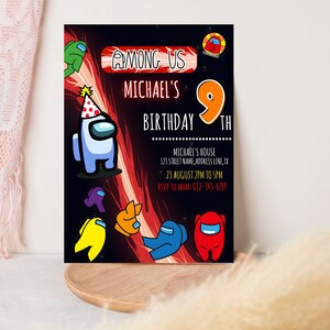Among Us Party Invite | Editable and Personalized Among Us Invitation ...
