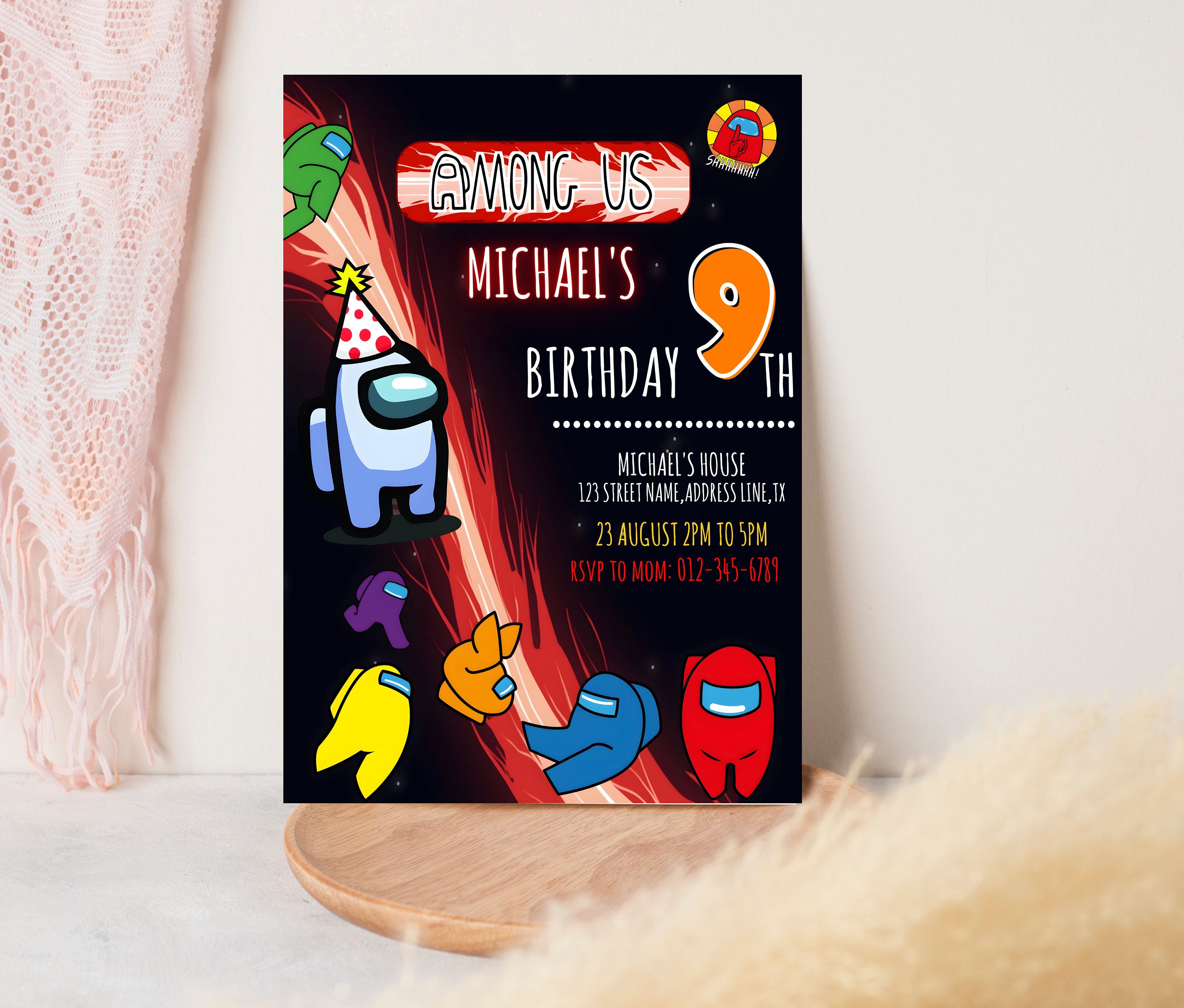 Among Us Party Invite | Editable and Personalized Among Us Invitation ...