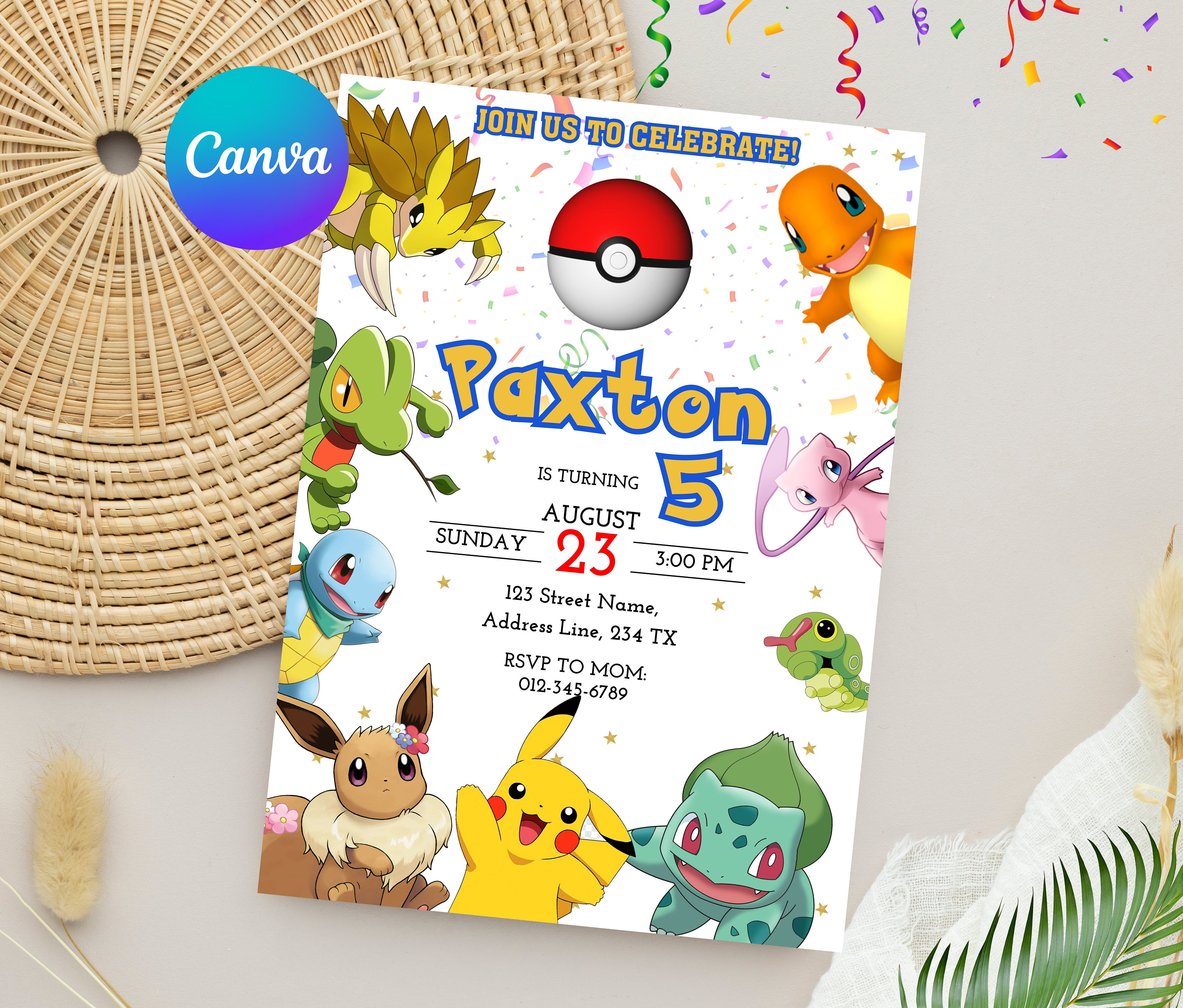 Pokemon Invitation Pokemon Birthday Party Invite Digital - Etsy Australia