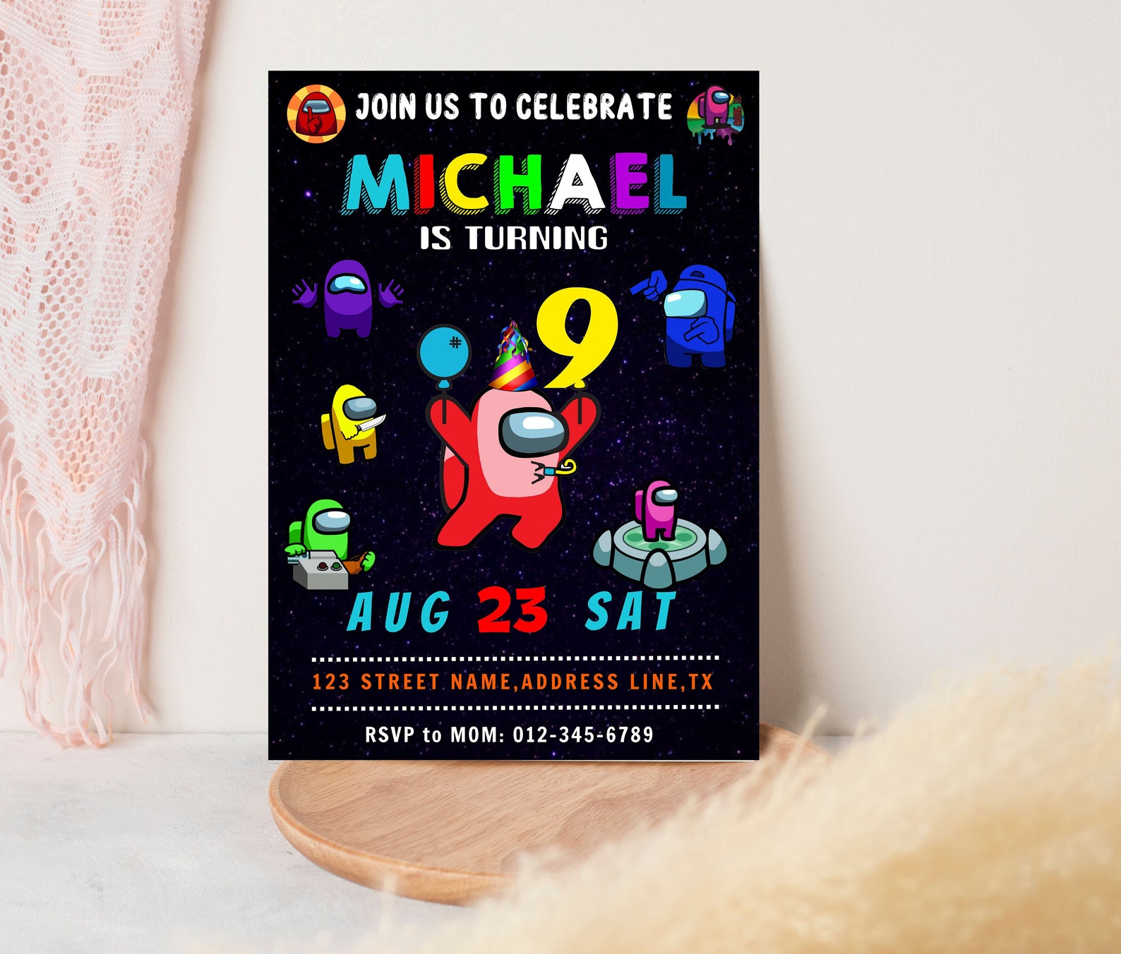 Among Us Birthday Invitation | Editable Among Us Party Invite | Digital ...