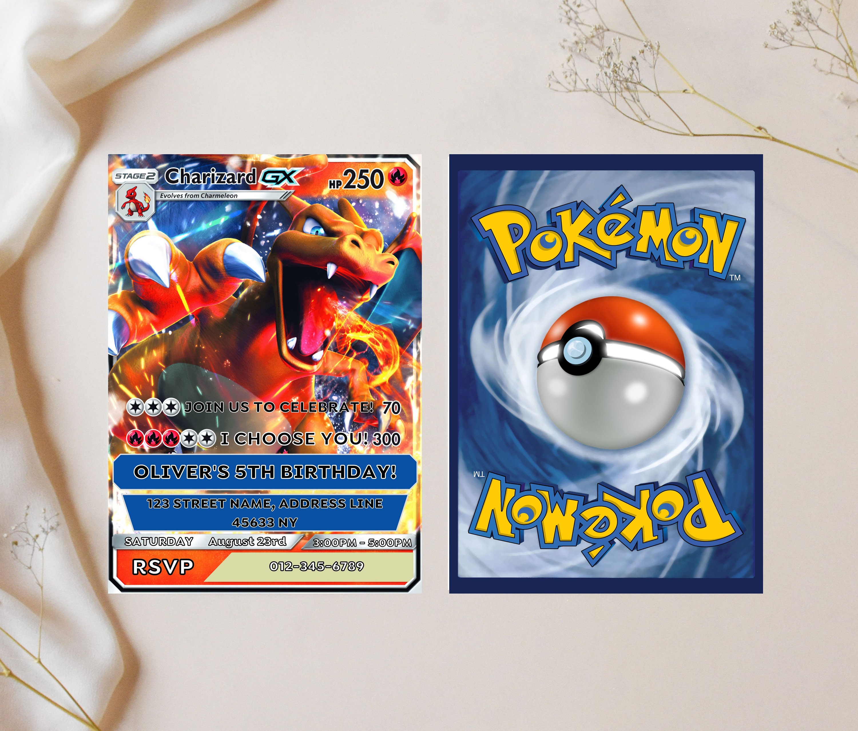 Pokemon Card Birthday Party Invite Pokemon Birthday - Etsy