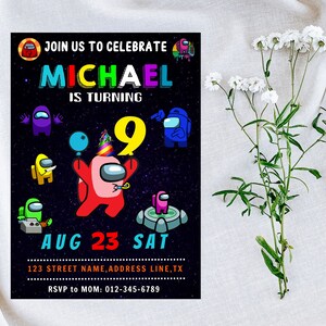 Among Us Birthday Invitation | Editable Among Us Party Invite | Digital ...