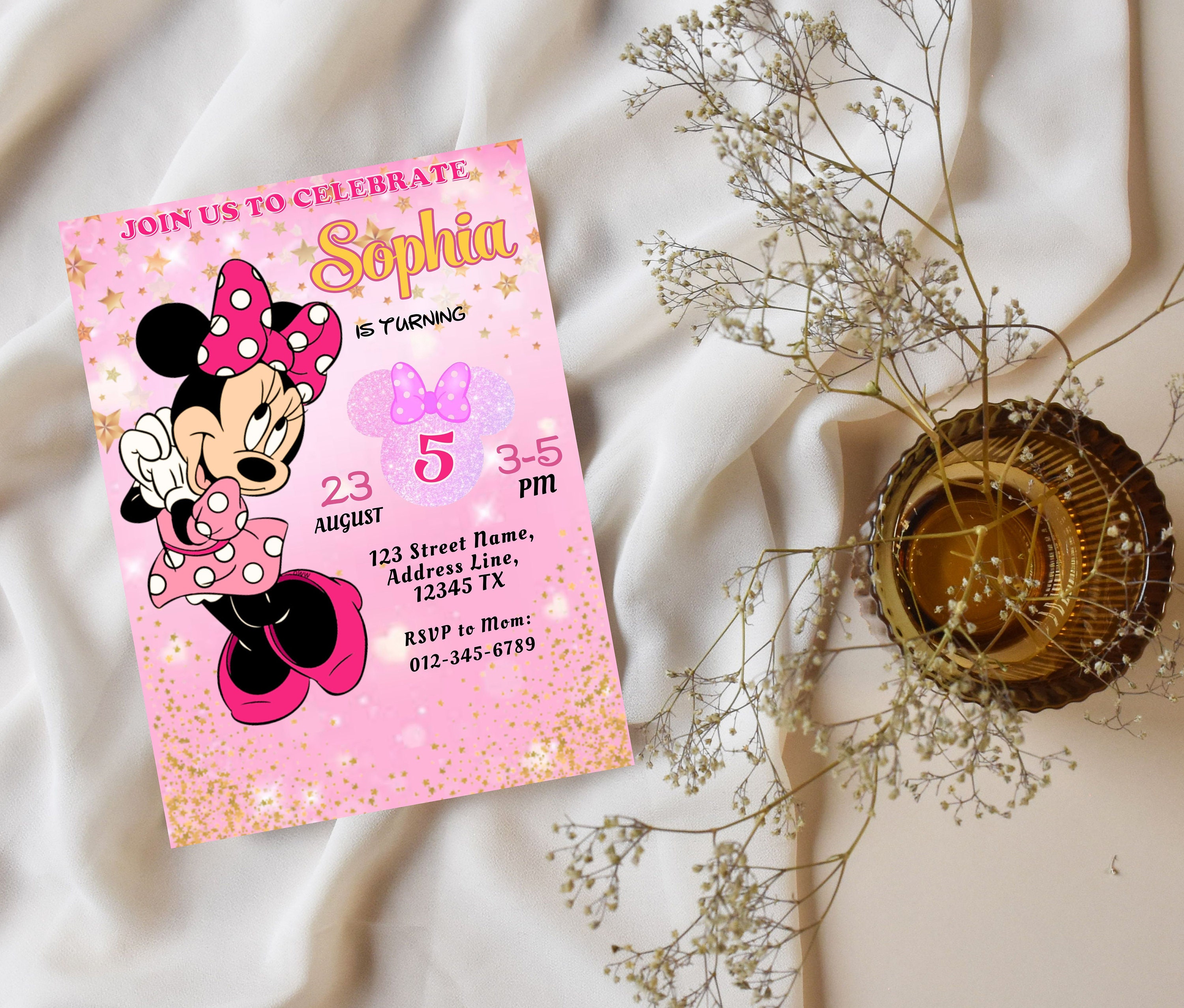 Editable Minnie Mouse Invitation Minnie Mouse Birthday Party - Etsy