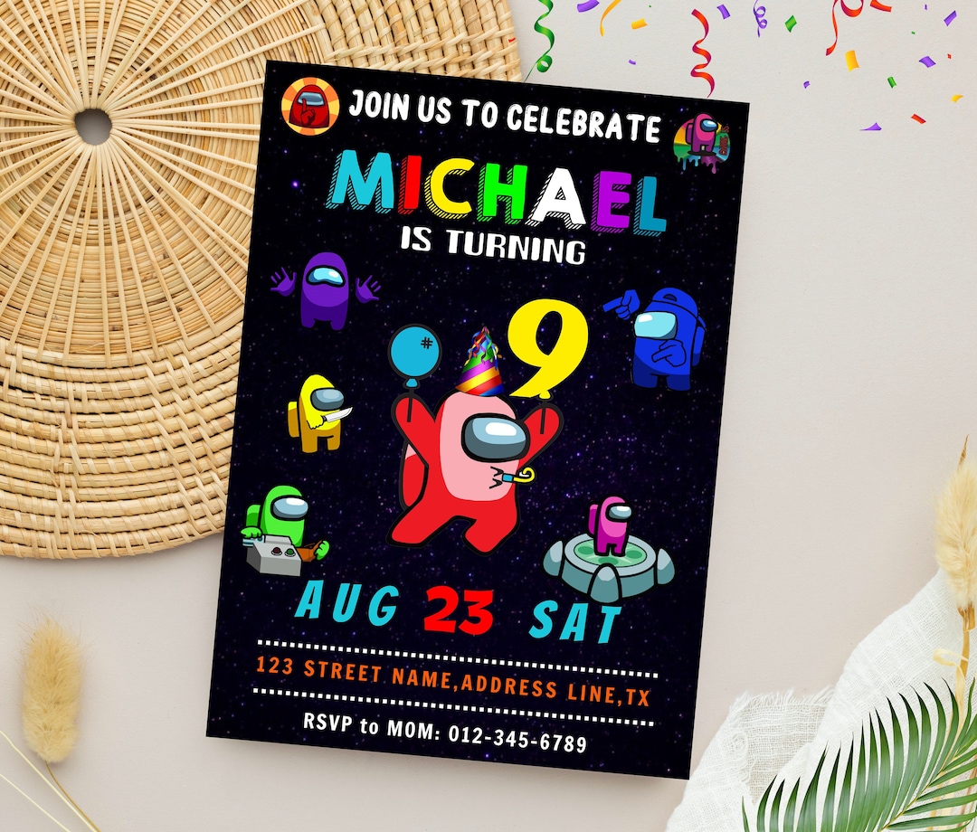 Among Us Birthday Invitation | Editable Among Us Party Invite | Digital ...