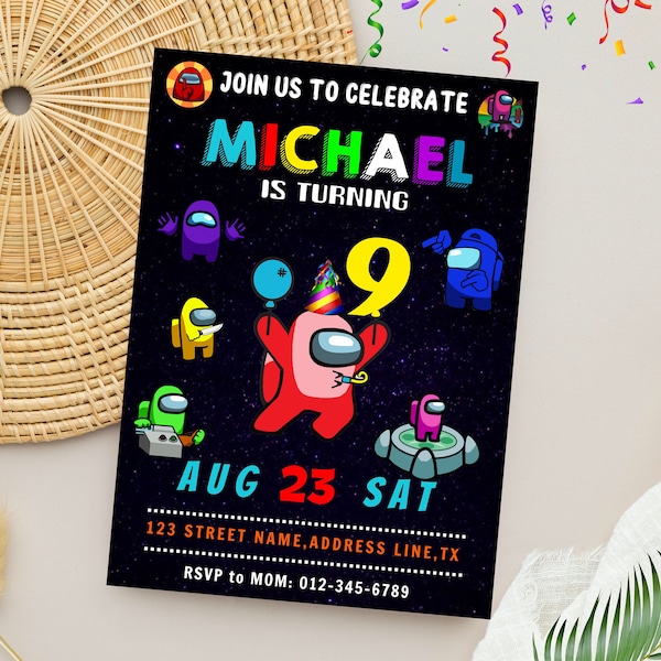 Among Us Birthday Invitation - Etsy