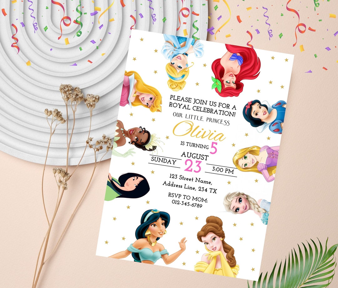Princess Invitation | Editable Princess Birthday Party Invite | Digital ...