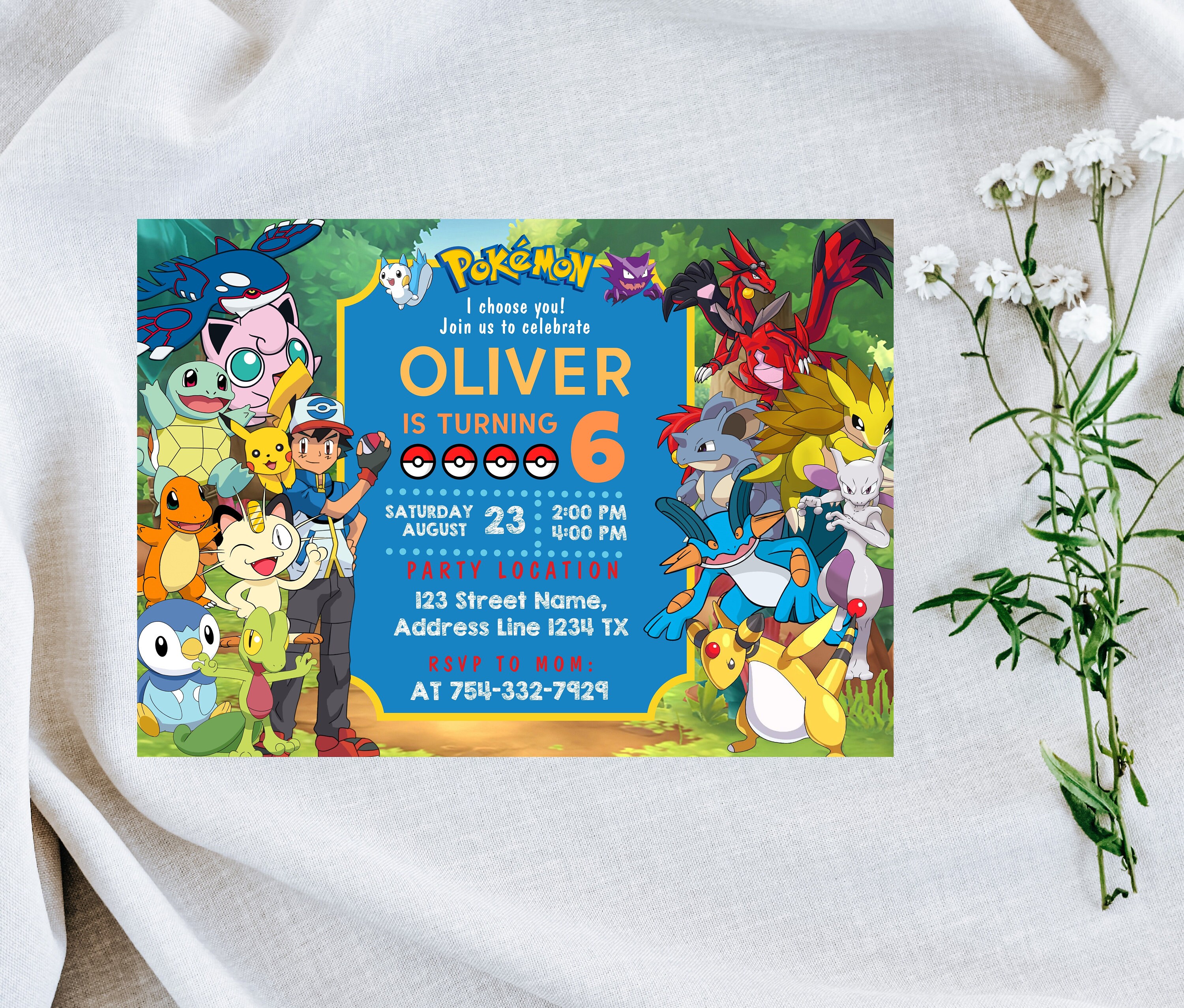 Editable Pokemon Invitation Printable Pokemon Birthday Party - Etsy ...