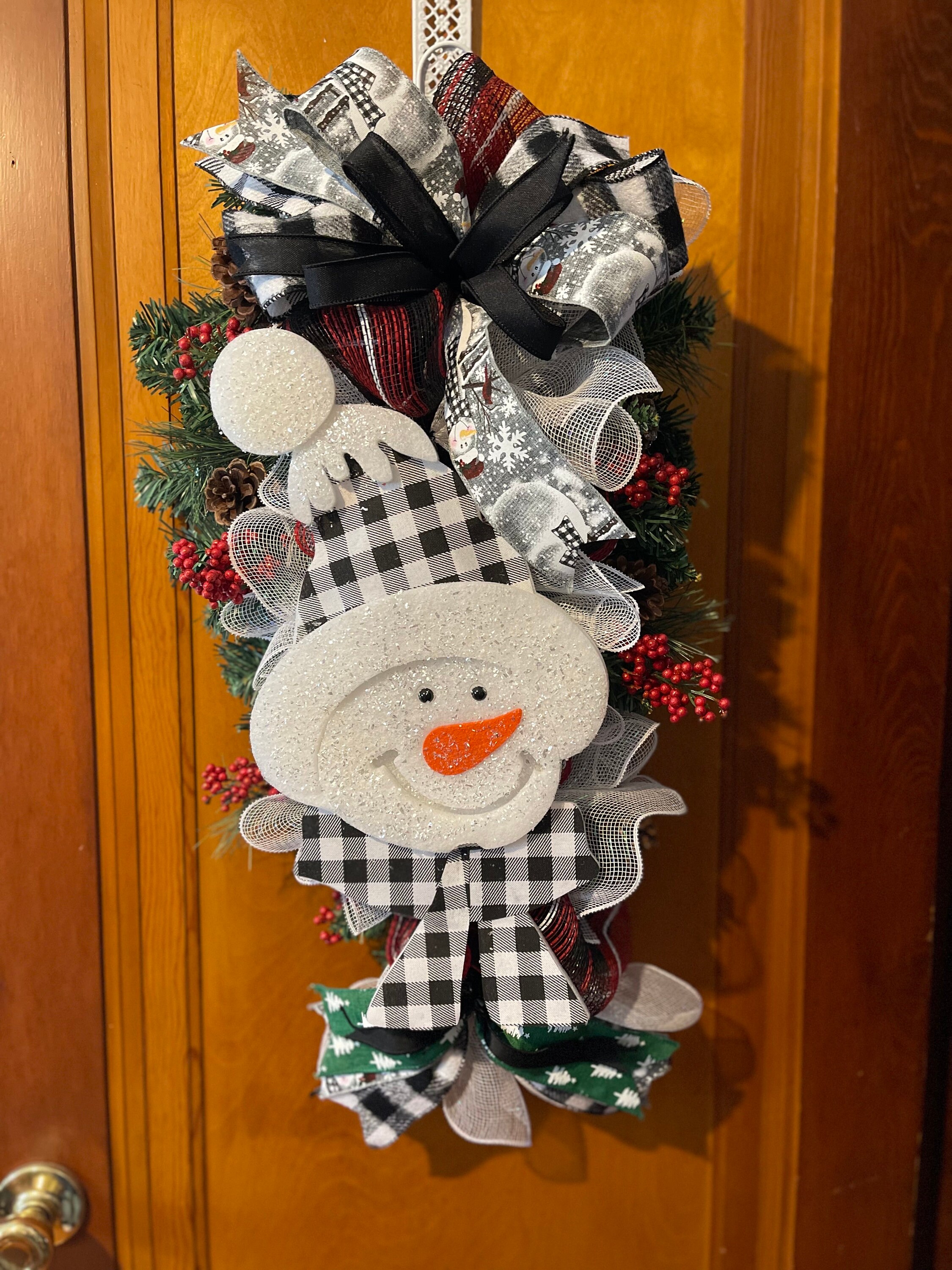 Snowman Swag, Front Door Decor, Interior Decor, Seasonal, Winter ...