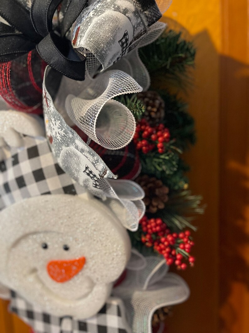 Snowman Swag, Front Door Decor, Interior Decor, Seasonal, Winter ...