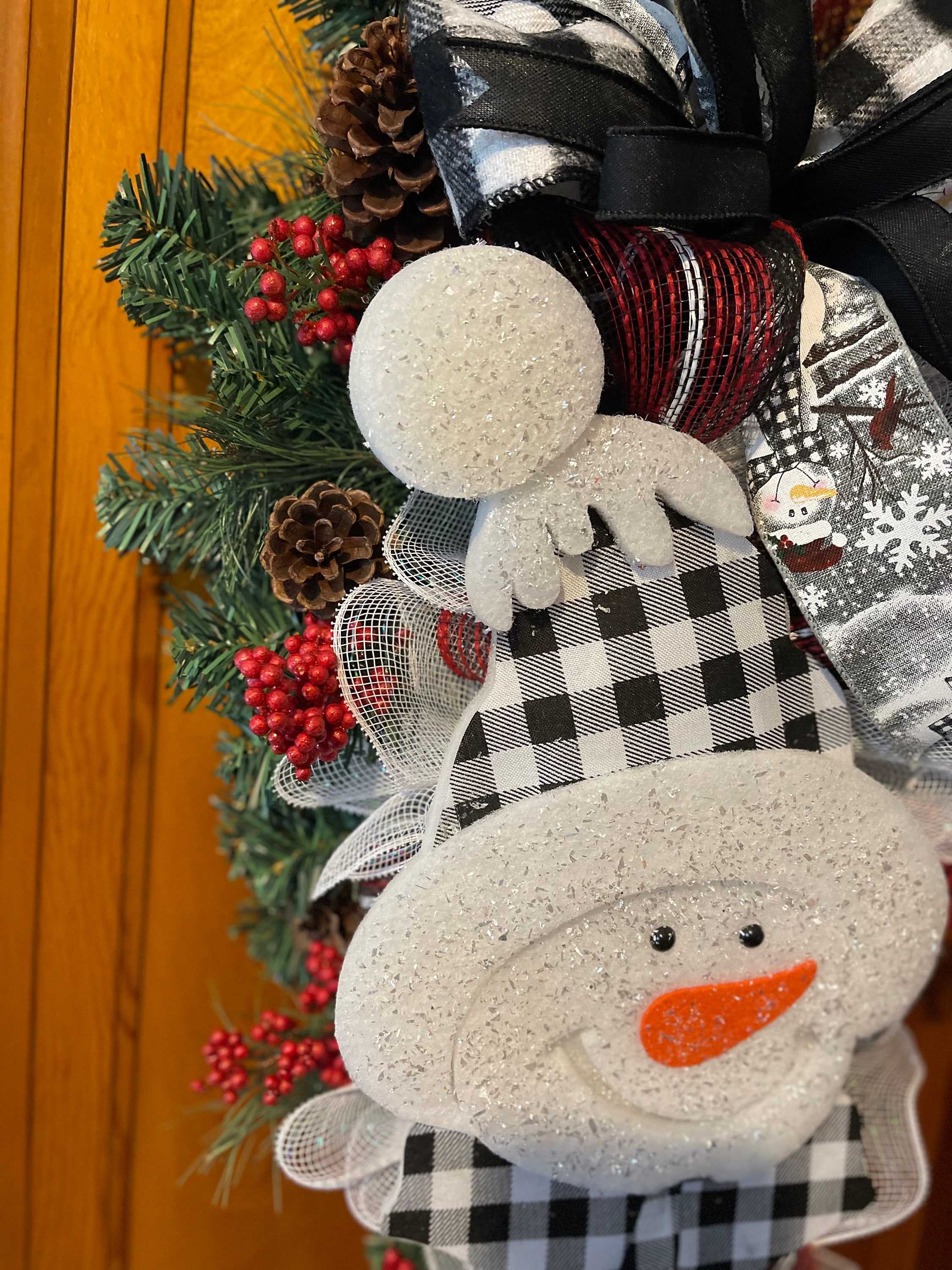 Snowman Swag, Front Door Decor, Interior Decor, Seasonal, Winter ...