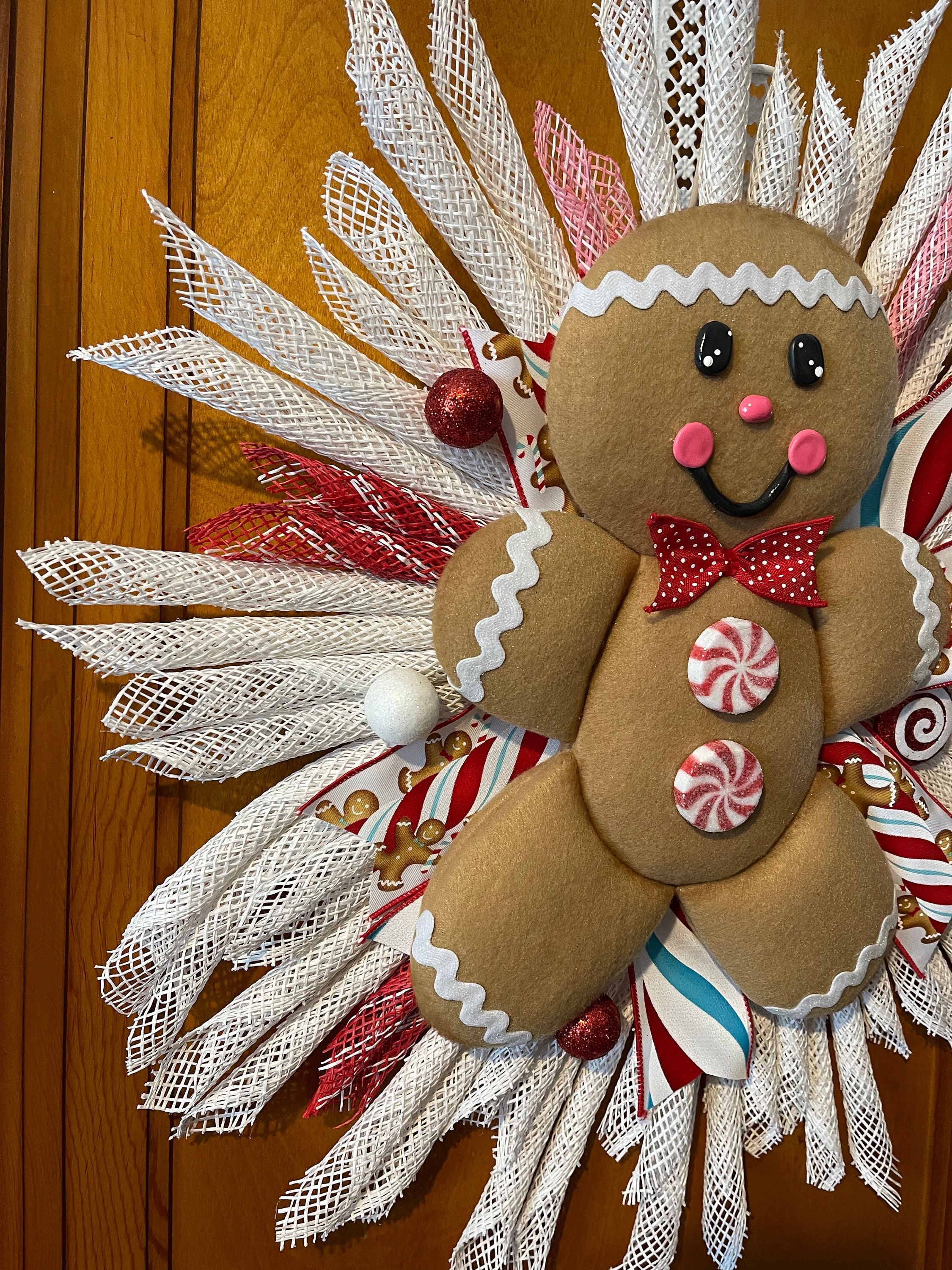 Gingerbread Man Wreath Christmas Wreath Gingerbread Man - Etsy