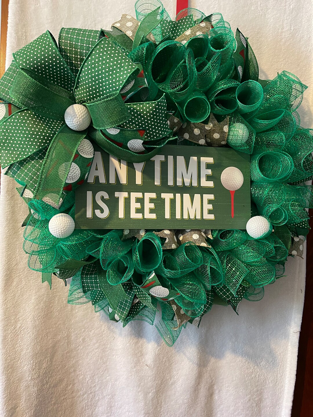 Golf Tee Time Wreath, Front Door Wreath, Golf Gift, Father's Day Gift ...