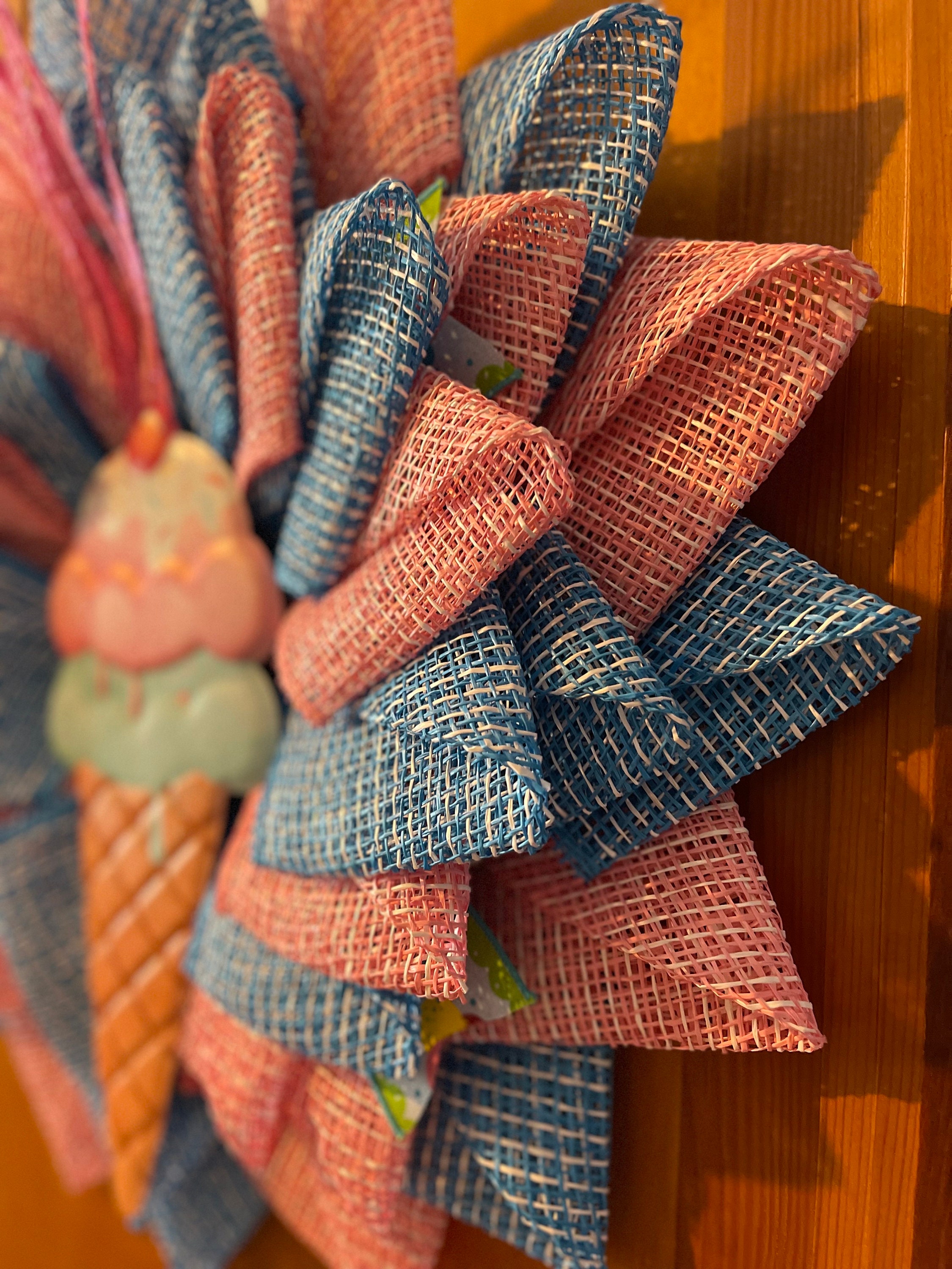 Ice Cream Cone Flower Wreath, Flower Wreath, Summer Wreath, Front Door ...