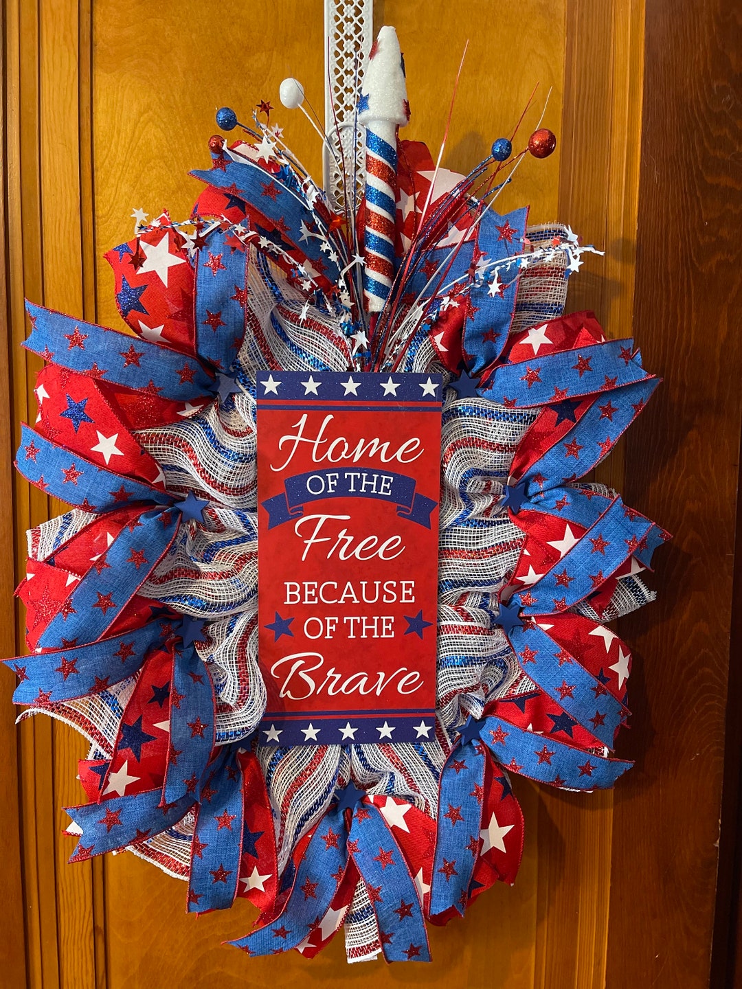 Patriotic Wreath, Memorial Day Wreath, Labor Day Wreath, Summer Wreath ...