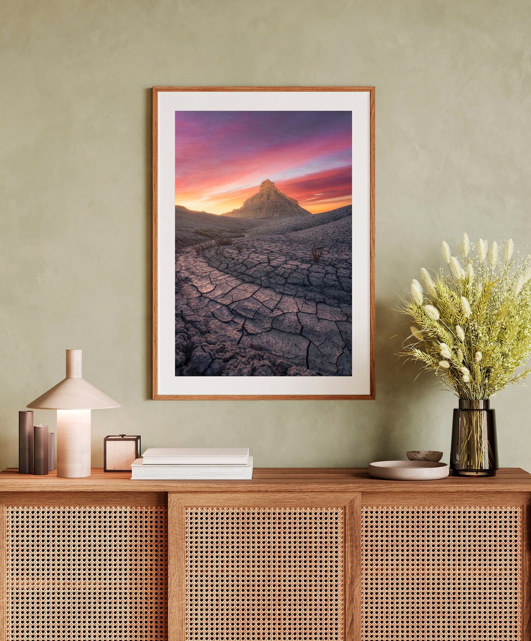 Cracked Mud Formed by Infrequent Rain Lead to a Desert Butte During ...