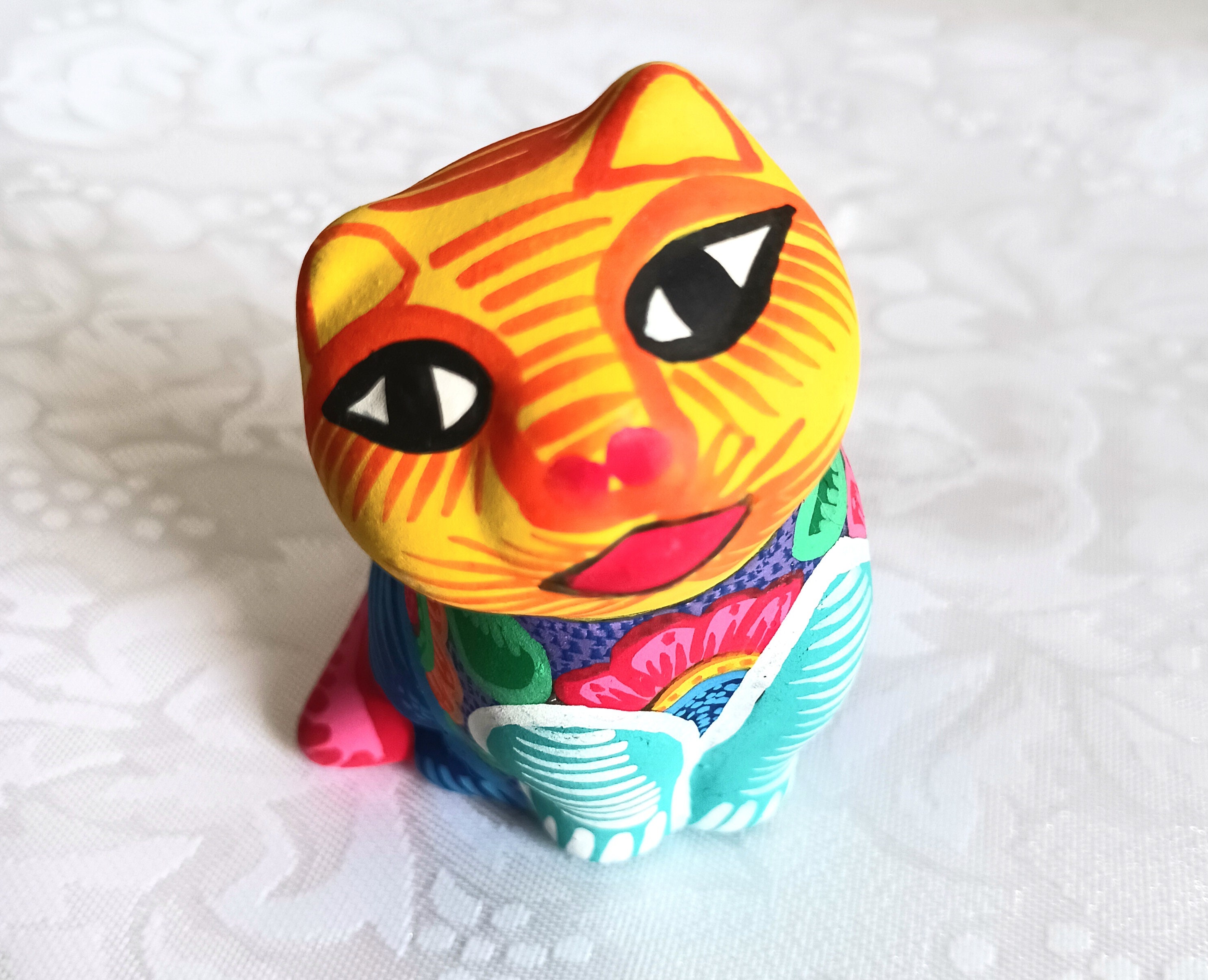 Vintage Alebrijes Style Mexican Folk Art Cat - Etsy