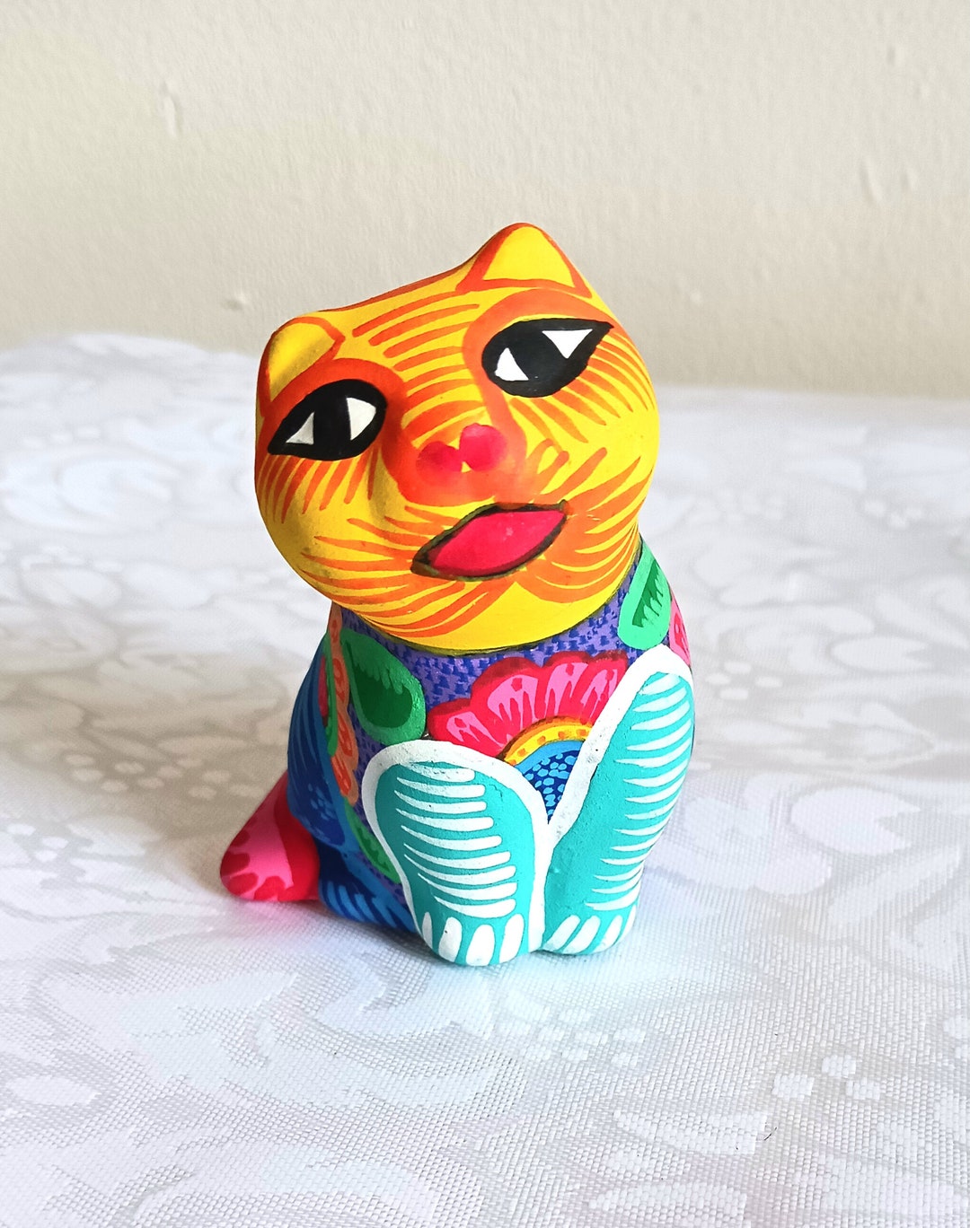 Vintage Alebrijes Style Mexican Folk Art Cat - Etsy