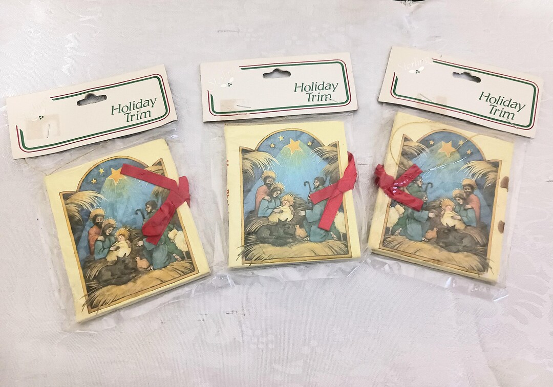 Rare C. 1970s/80s NOS Nativity Scene Book Ornaments, Set of 3 - Etsy