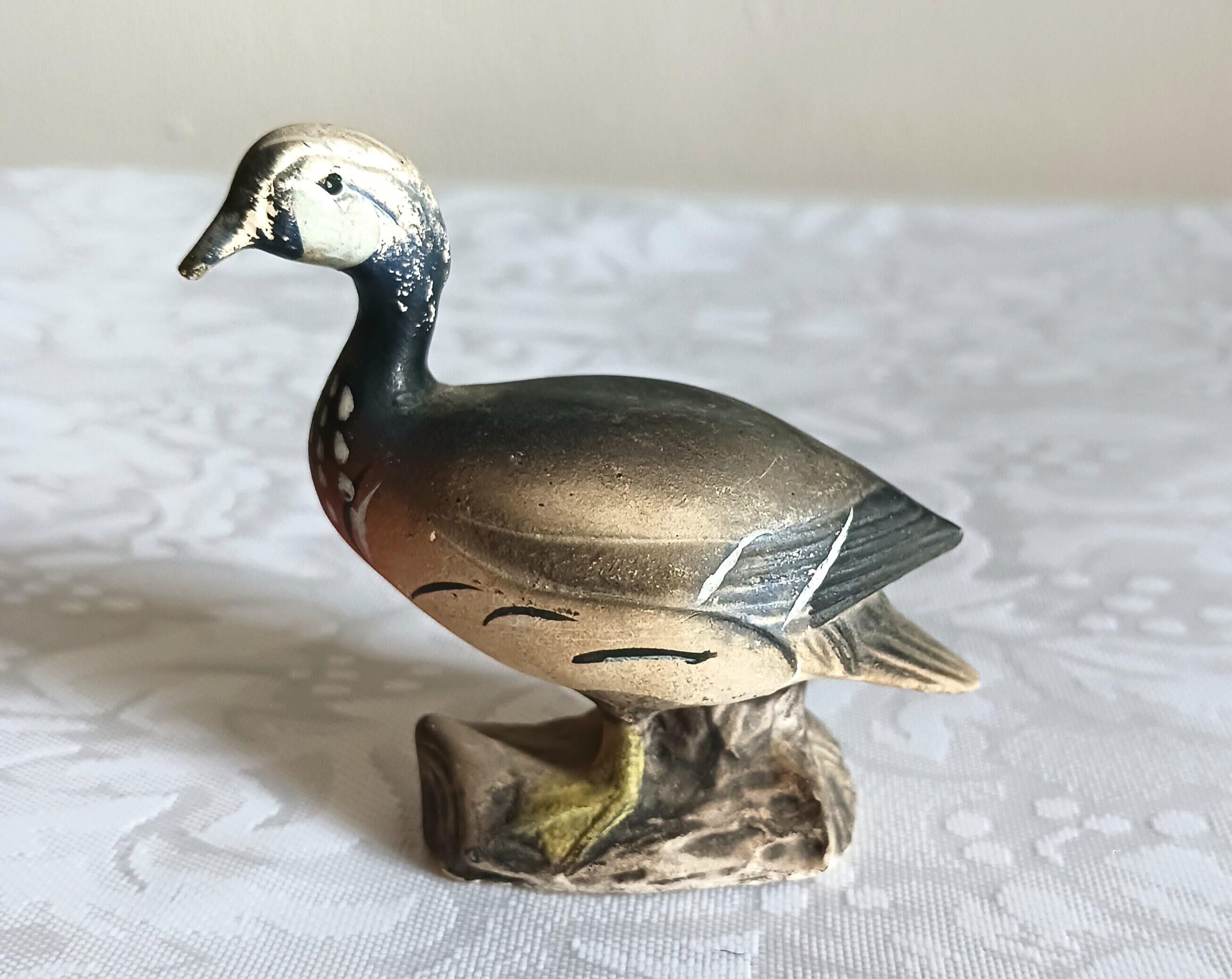 1983 MINI Enesco Female Wood Duck Figurine - Etsy