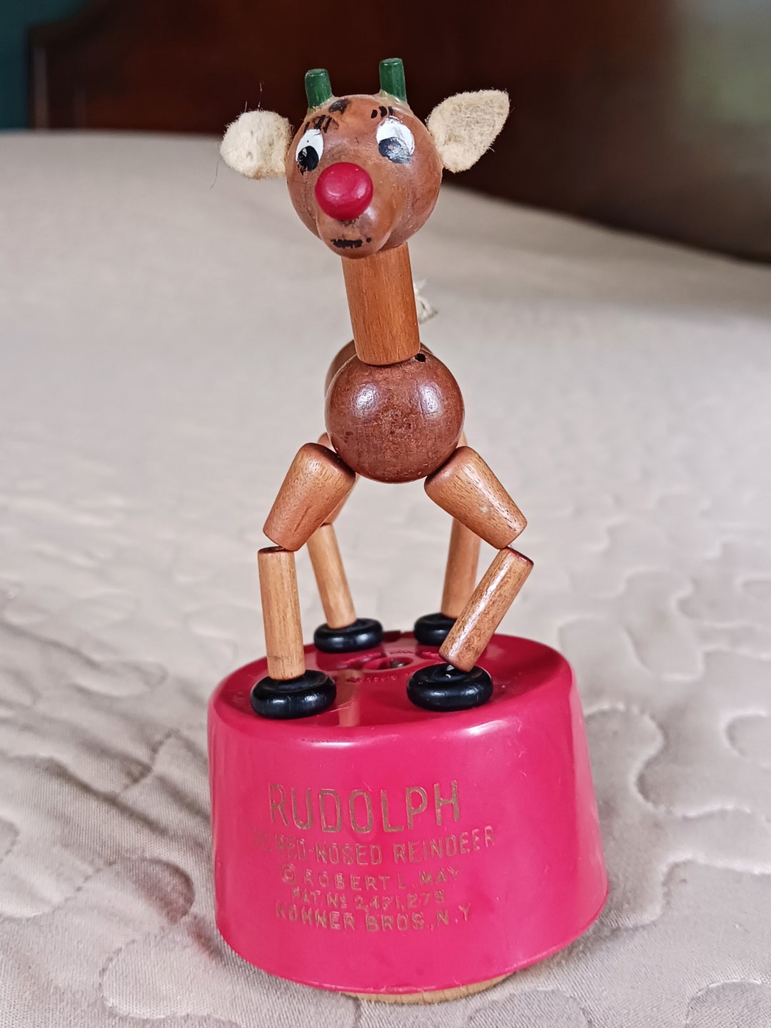 C. 1940s Collapsible Wooden Rudolph Toy - Etsy