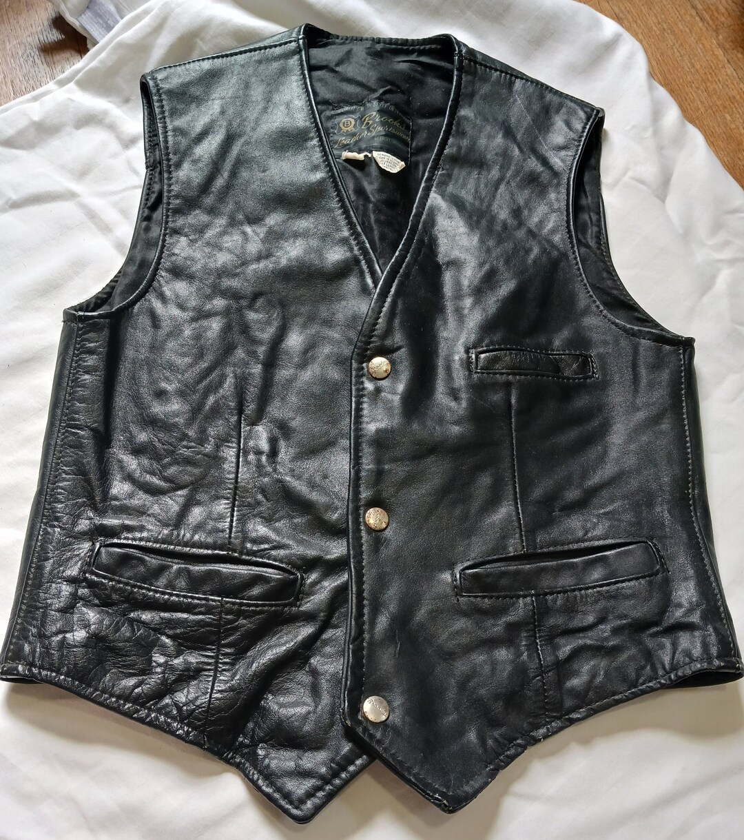 Rare! 1959-'77 Brooks Gold Label Leather Vest - Etsy