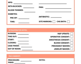 Operating Room Nurse Notes Nurse Circulator Checklist OR Nurse Brain ...