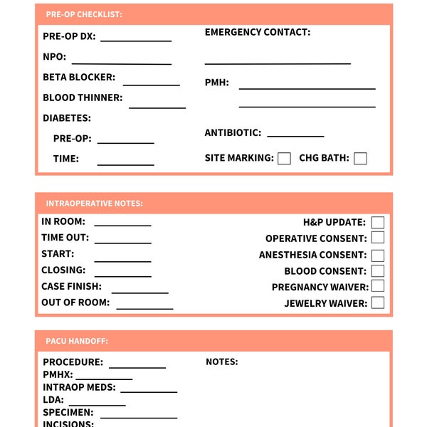 BUNDLE** Pre-op Intra-op Post-op Nursing Student Notes - Study Guide ...