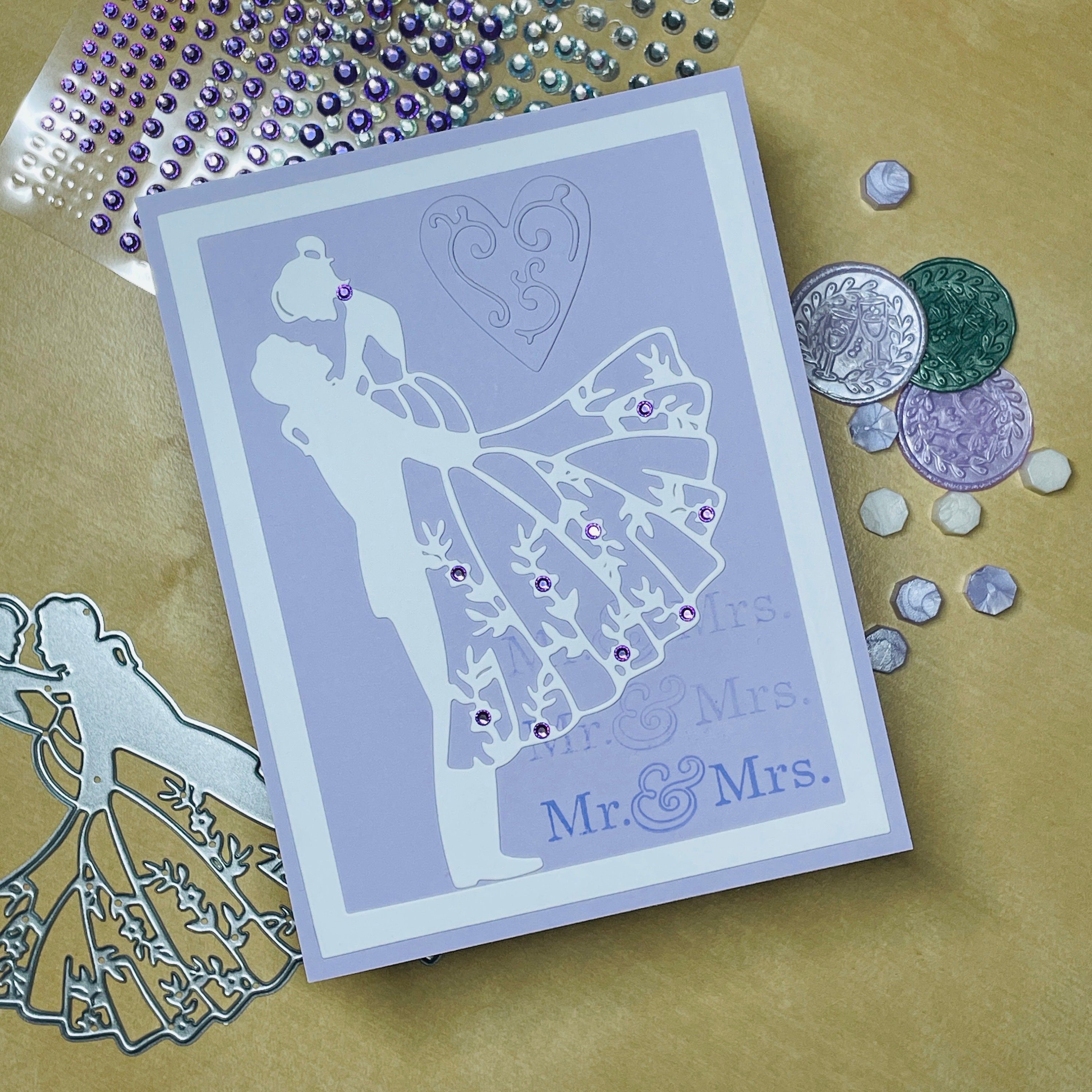 Handmade Wedding Card in Color of Your Choice - Etsy