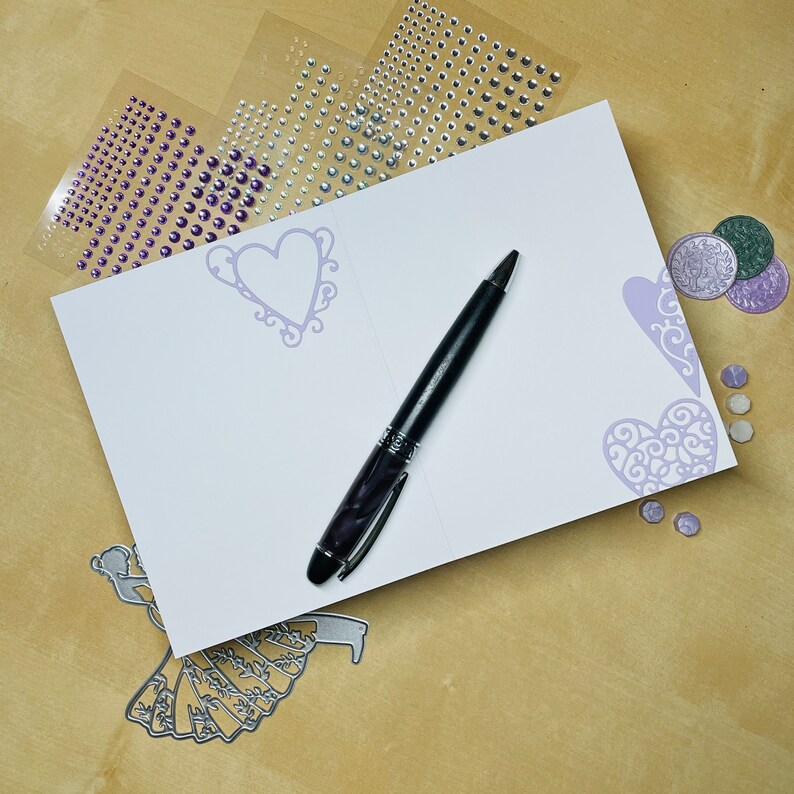 Handmade Wedding Card in Color of Your Choice - Etsy