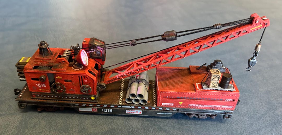 HO Scale Crane Train Kit: 3D Printed, Motorized, Remote Control, 3 Axis ...