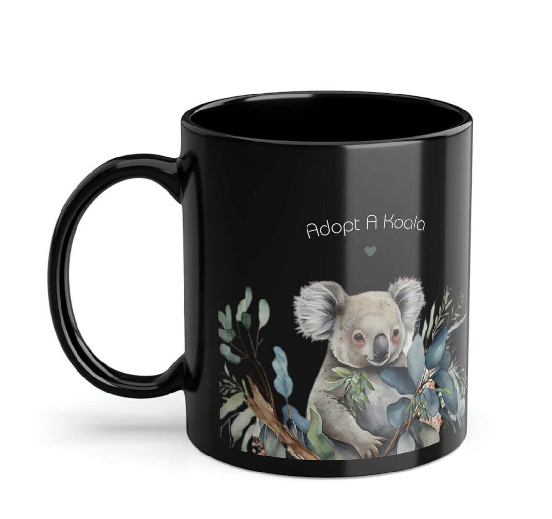 Grab This Gorgeous 'adopt a Koala' Coffee Mug in Black Your Designs for ...