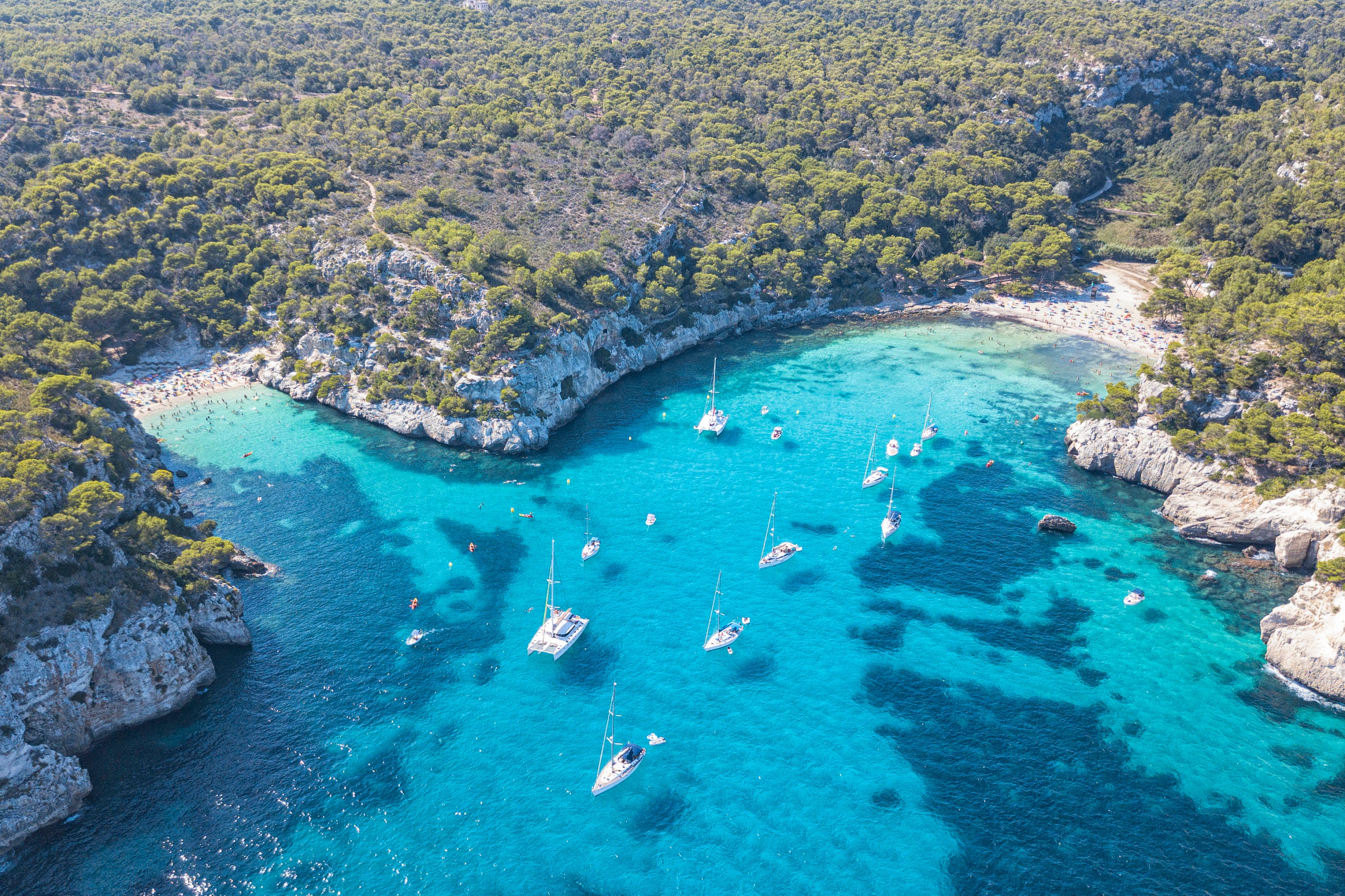 Printable - Aerial View of Macarella and Macarelleta Beach in Menorca ...
