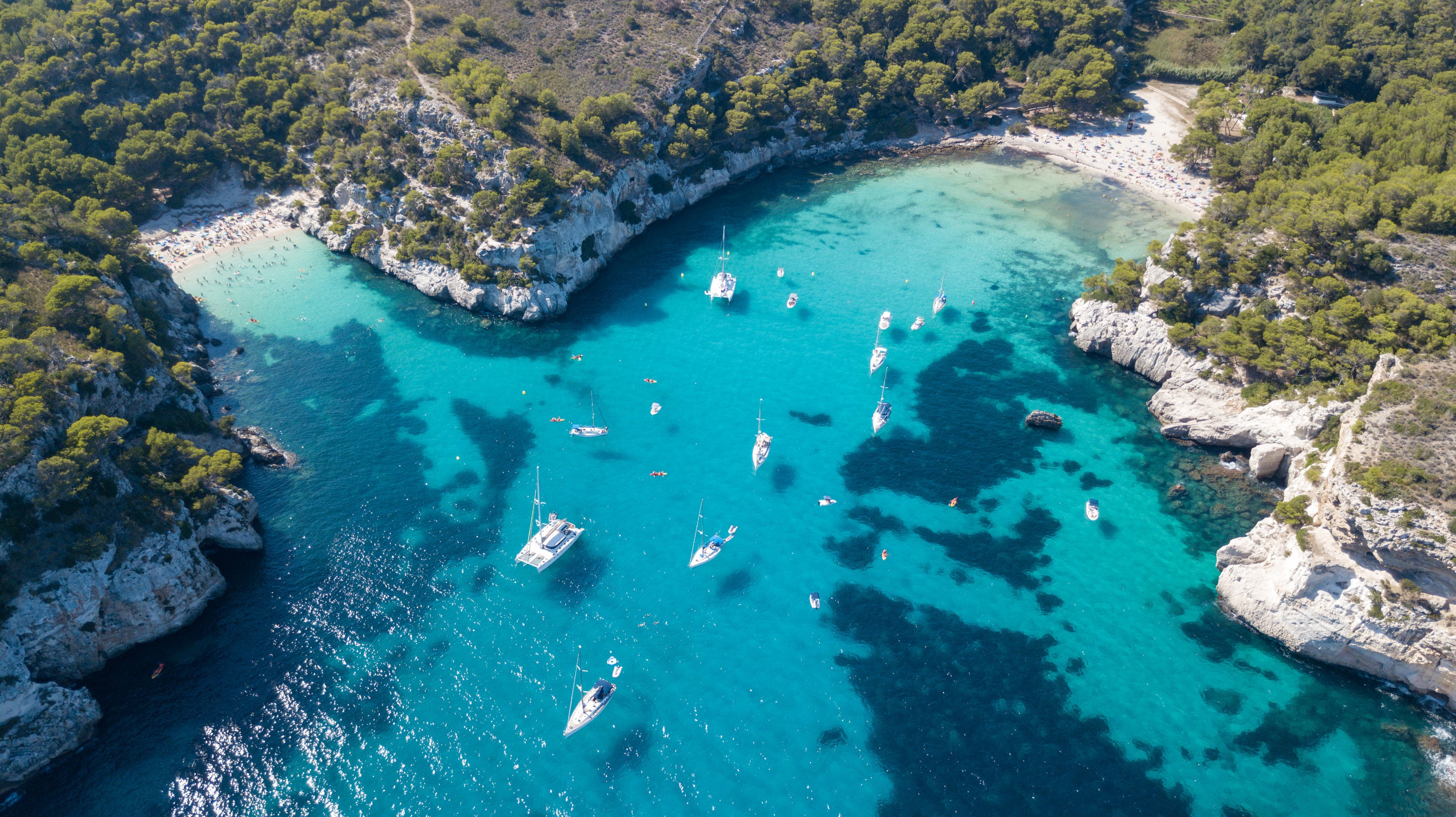 Printable - Aerial View of Macarella and Macarelleta Beach in Menorca ...