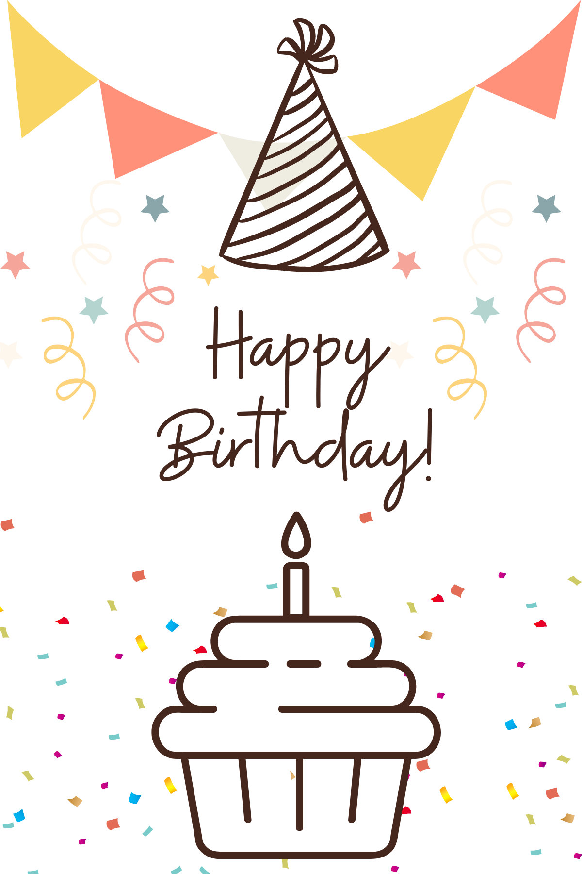 Printable Happy Birthday Design for Cards DIY Gift Bags Gift Wraps - Etsy