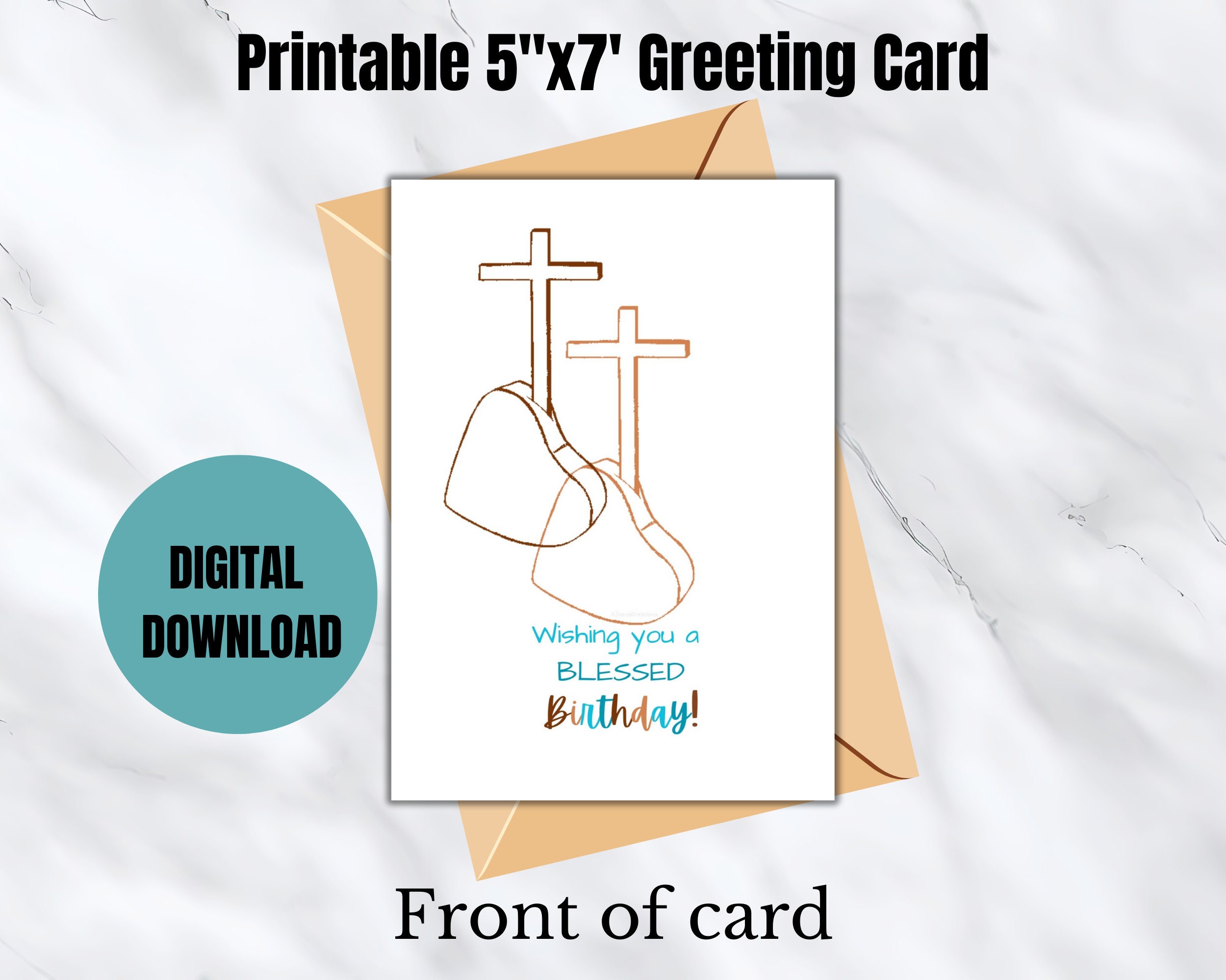 Christian Handcrafted Birthday Printable Greeting Card - Etsy