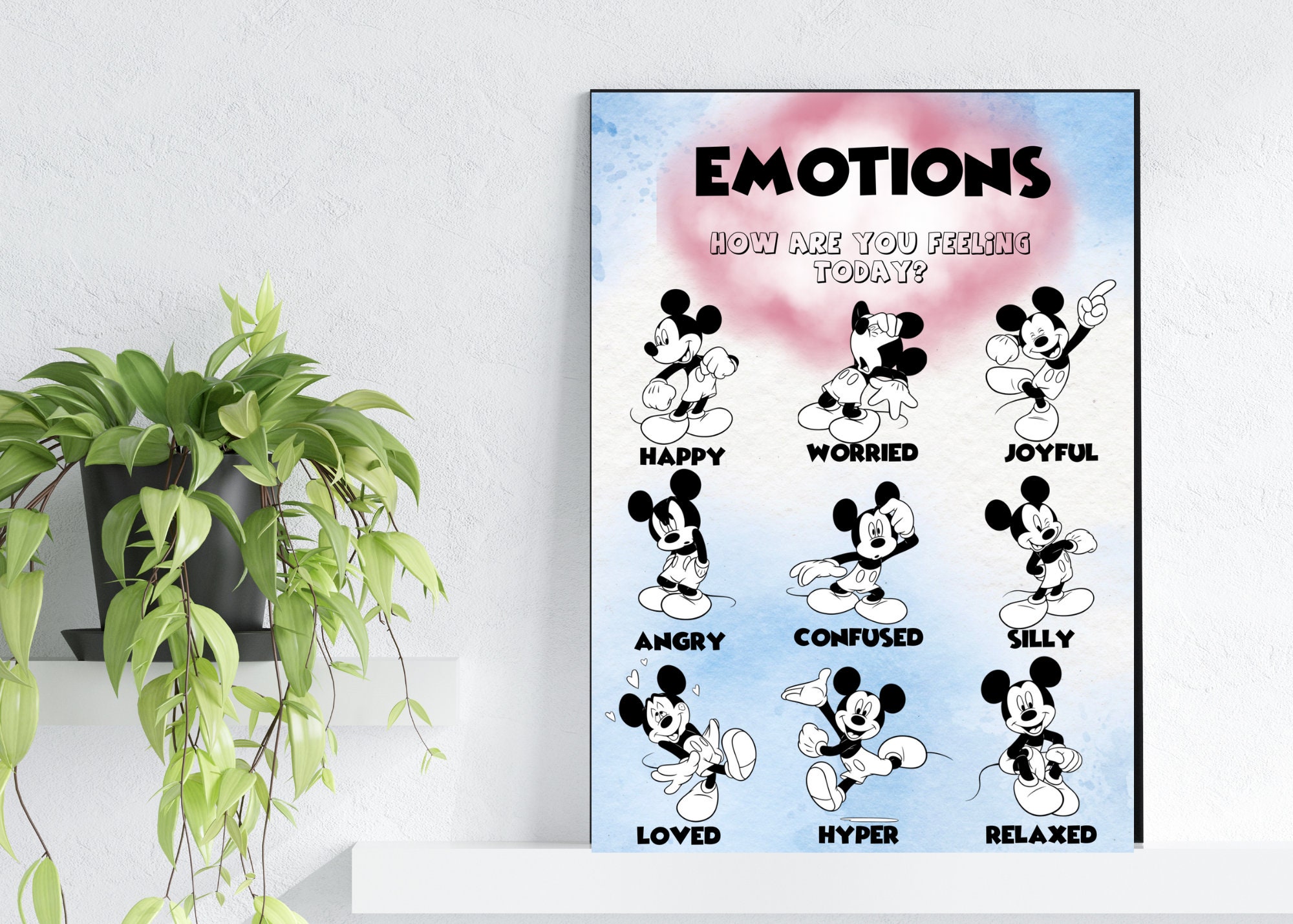 Mouse Character Emotions Feelings Poster for Toddlers Children's ...