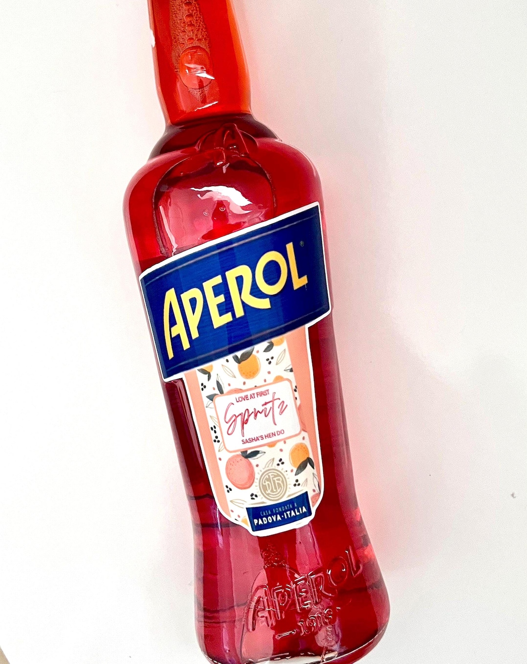 Personalised Aperol Bottle Stickers – Love at First Spritz Bottle Label ...