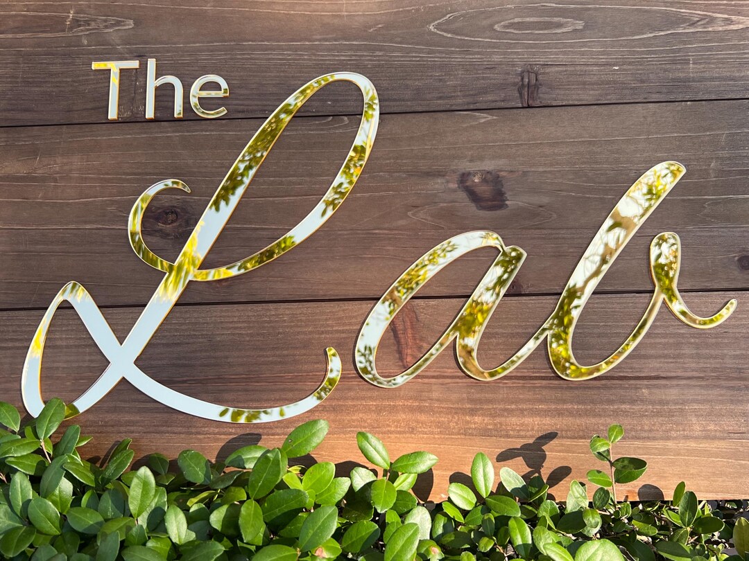 Custom Gold Mirror Acrylic Sign | Personalized Business or Home Decor ...