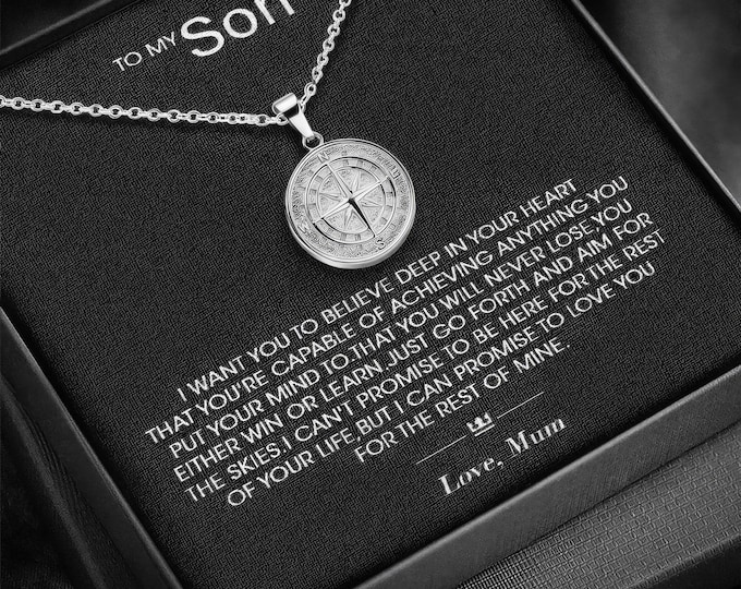 Double Sided Compass Necklace, Handcrafted Compass Necklace,navigate ...