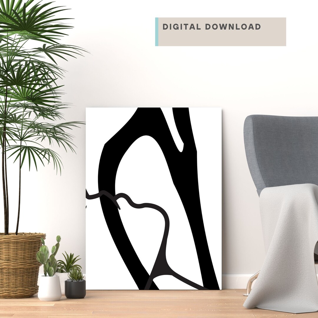 Abstract Magnified Sketch Ear and Chin Wall Art, Modern Home & Living ...