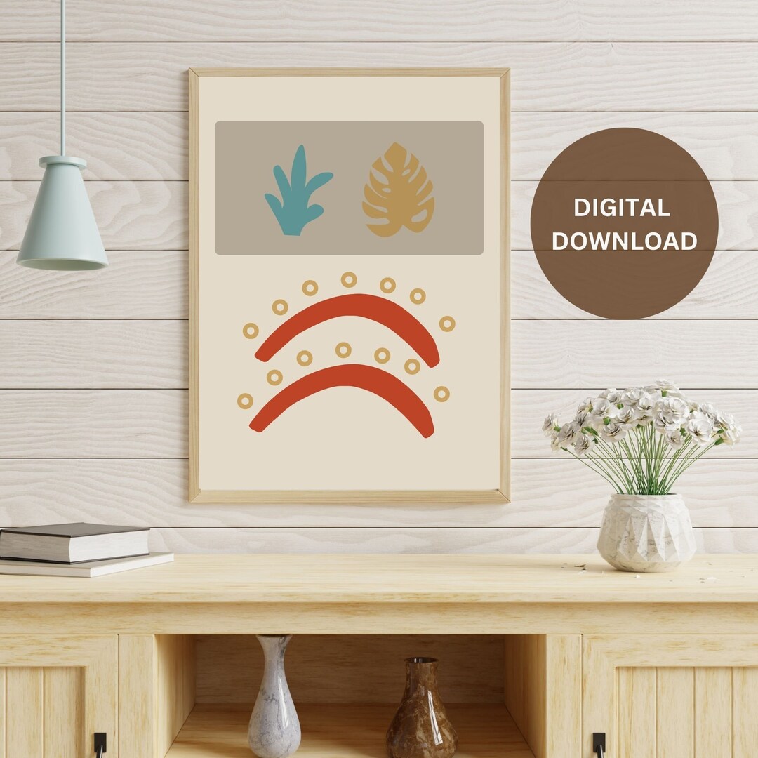 Boho Local INSTANT Printable Art, Terracotta Tones, Geometric Design - Etsy