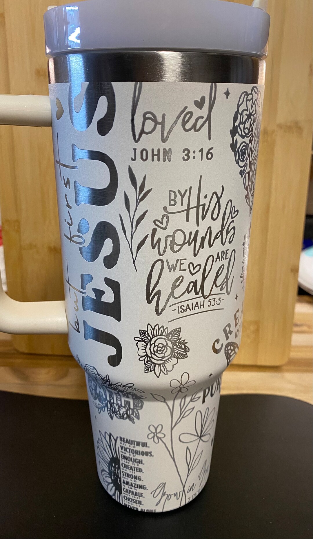 40oz Laser Engraved Tumbler Bible Verses - Etsy