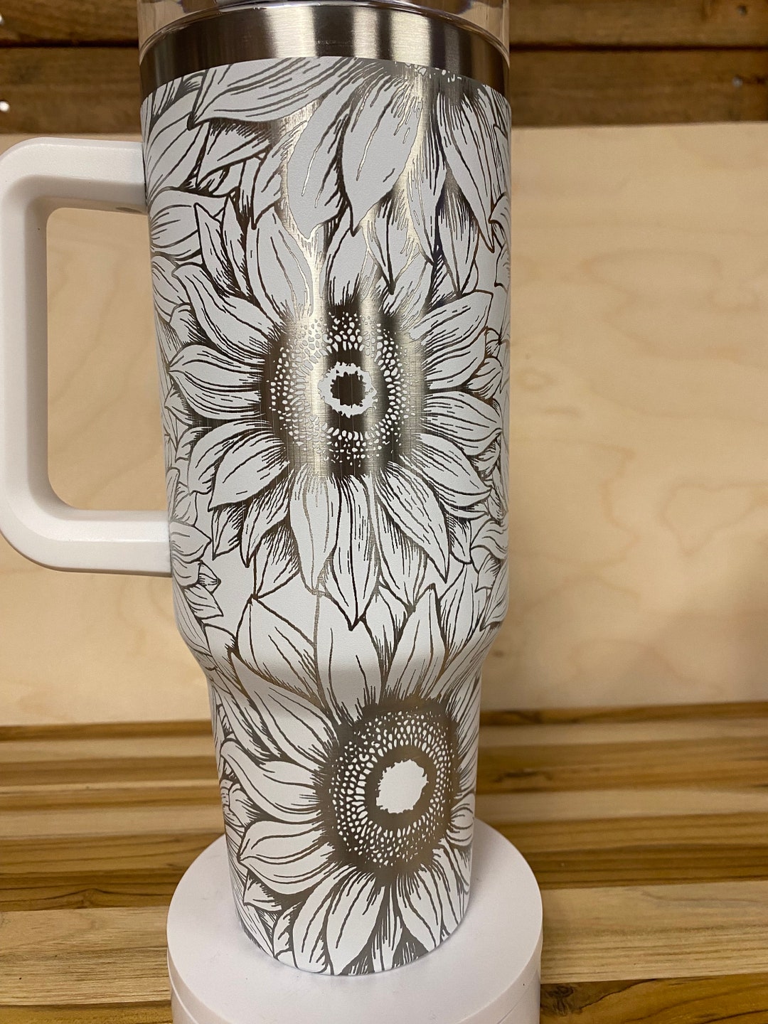 40 Oz Laser Engraved Tumbler Sunflower - Etsy